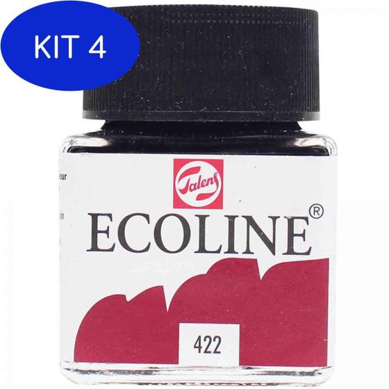 Kit 4 Tinta Aquarela Liquida Ecoline Talens 422 Reddish - Winsor ...