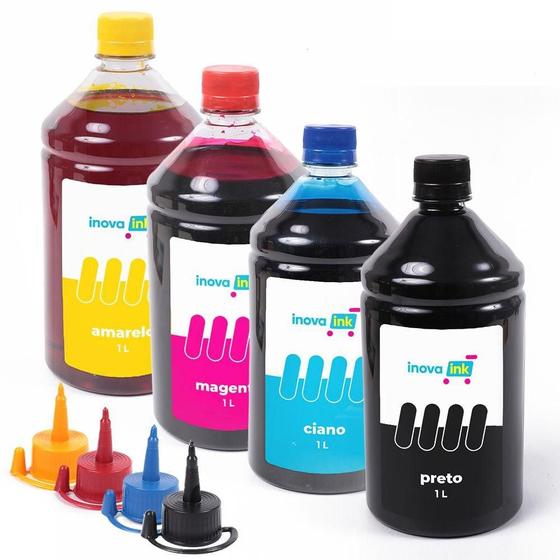 Kit 4 Tintas Compatível L3150 L5190 L1250 L3210 L3110 L3250 544 1 Litro Inova Ink - Refil de ...