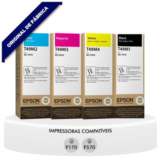 Kit 4 Tintas Original Epson T49M Sublimática SureColor para Impressoras ...