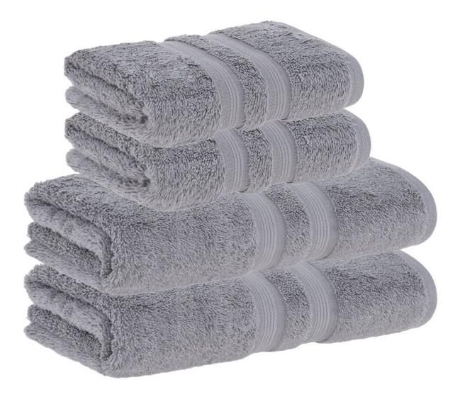 Kit 4 Toalha De Banho Casal Buddemeyer Algodão Egípcio Gigante Cinza ...