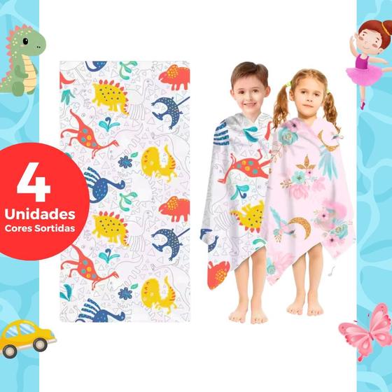 Kit 4 Toalhas Banho Praia Piscina Infantil Menino Ou Menina - Camesa ...