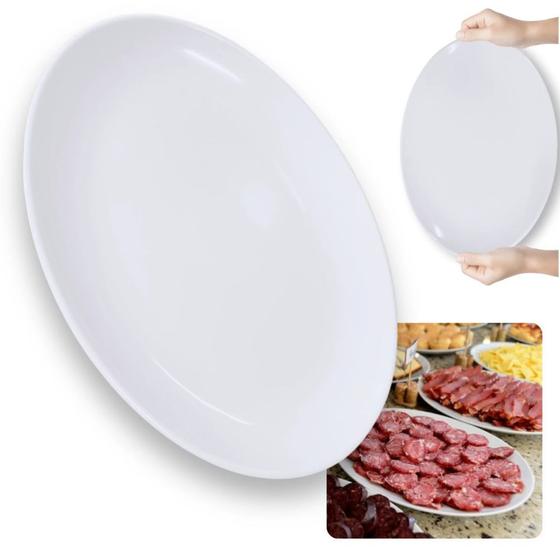 Kit 4 Travessas 33 Cm Prato Oval para Buffet Restaurante Melamina ...