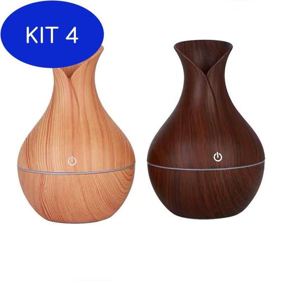Kit 4 Umidificador Difusor Aromatizador Ar Ultrassônico Led ...