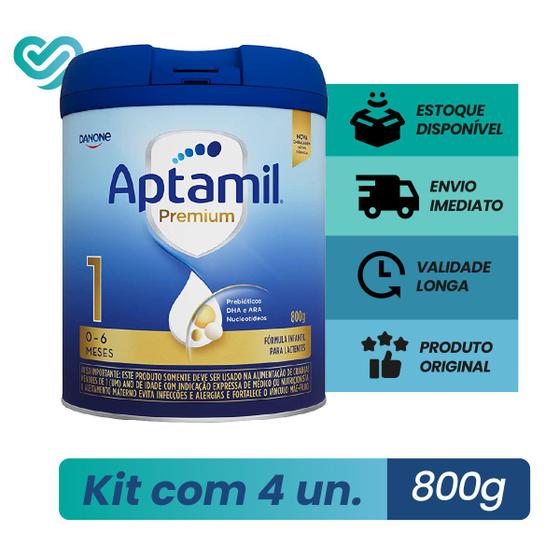 Kit 4 un. Aptamil Premium 1 - 800g - Danone - Fórmula Infantil ...