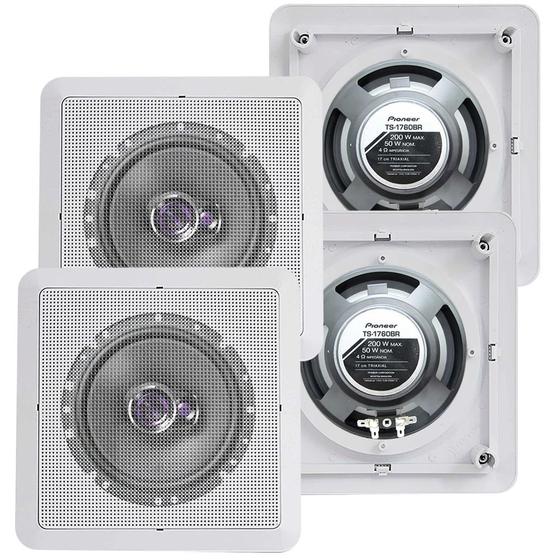 Kit 4 Un Arandela Quadrada Alto Falante Pioneer Som Ambiente - BRAVOX ...