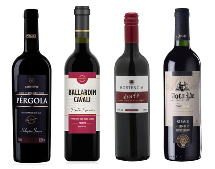 Kit 4 Un Vinhos Tinto Suave Marcas Diversas 750 ml - Vinho - Magazine Luiza