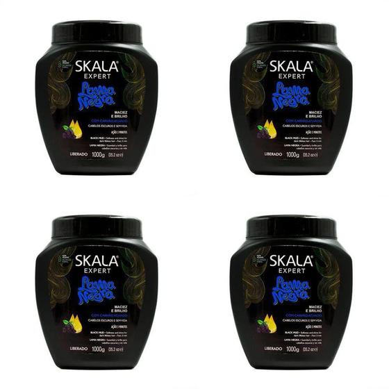 Kit 4 Und Creme De Tratamento Skala Lama Negra 1kg - Máscara Capilar ...