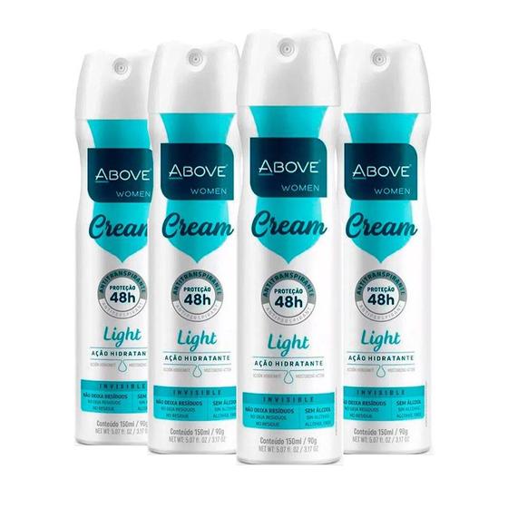Kit 4 und.Desodorante Above Aerosol Women Cream Light 150ml ...