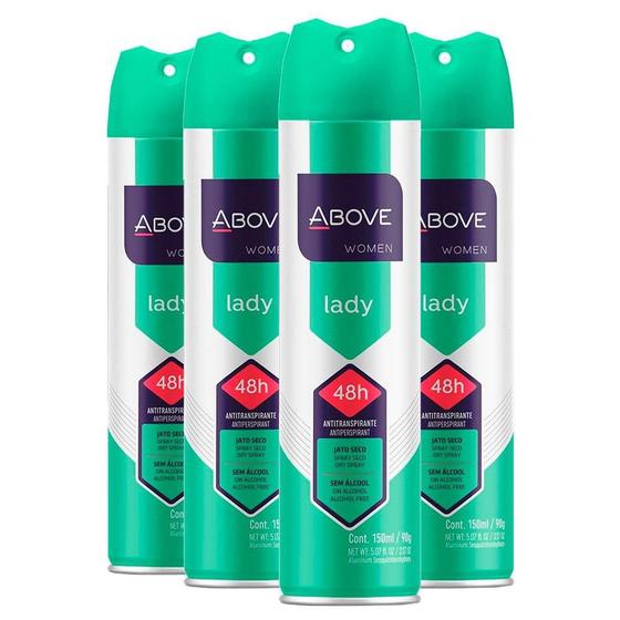 Kit 4 und.Desodorante Above Aerosol Women Lady 150ml - Desodorante ...