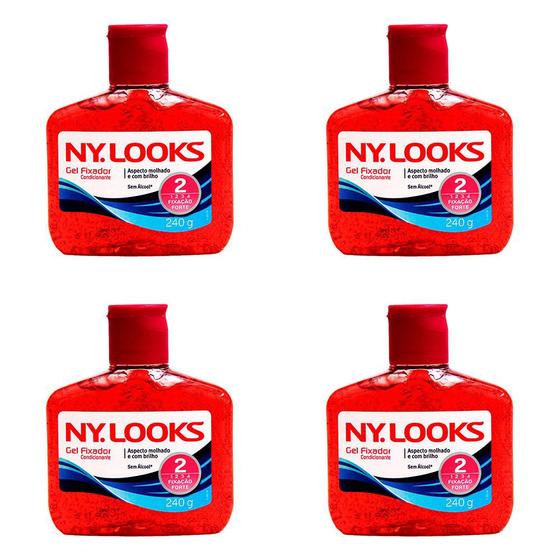 Kit 4 Und Gel Fixador Condicionante Ny Looks Fixação Forte Nº 2 240g ...