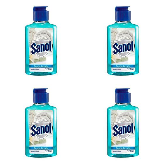 Kit 4 Und Limpador Superfícies Sanol Roupa Lavada 120ml - Limpador ...