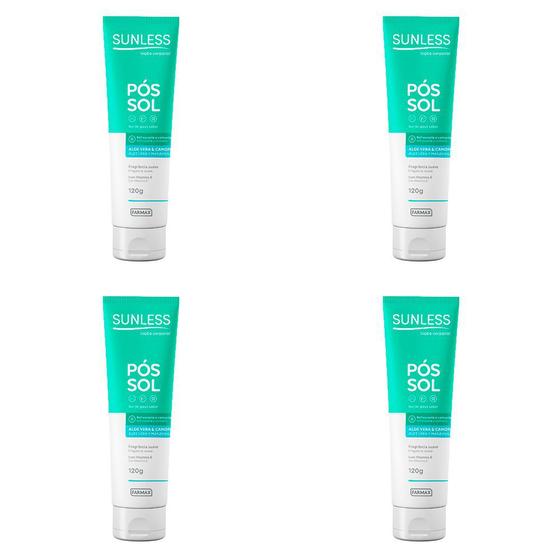 Kit 4 Und Loção Pós Sol Sunless Aloe Vera Camomila Perfume Suave 120g ...
