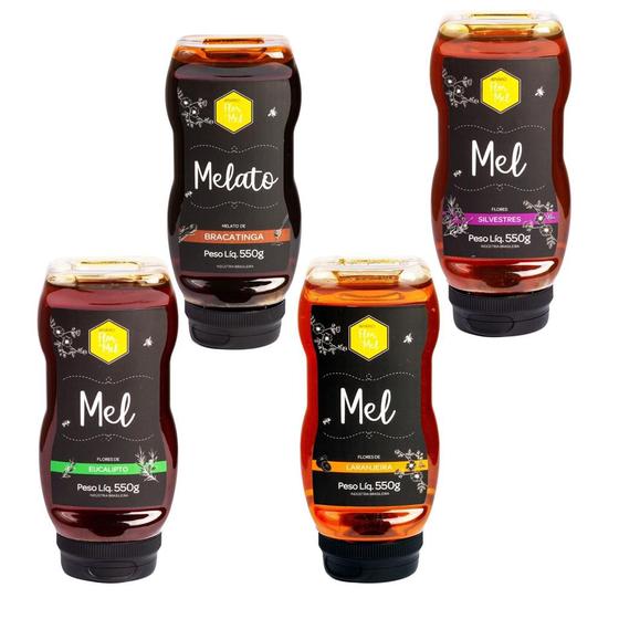 Kit 4 und mel bragatina, silvestre, laranjeira e eucalipto - Apiário ...