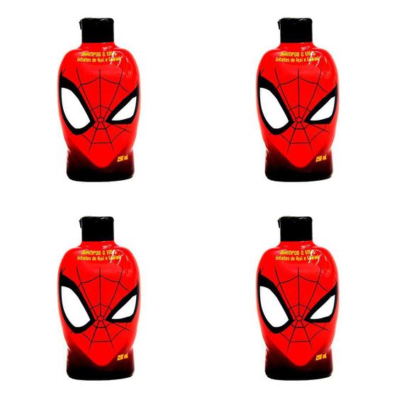 Kit 4 Und Shampoo Spider Man 2x1 Extrato Açaí Guaraná Sem Sal 250ml ...