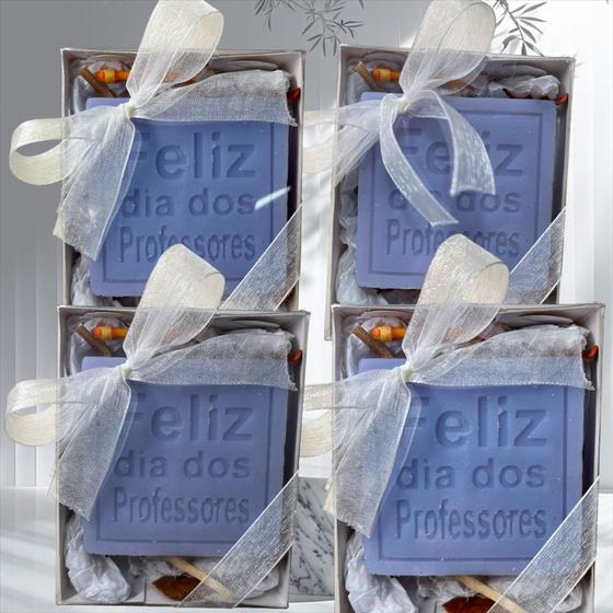 Kit 4 unidades Presente Dia do Professor Sabonete Vegetal Hidratante ...