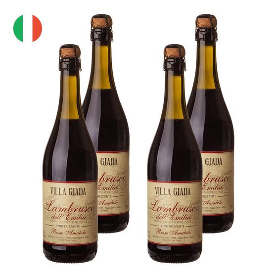 Kit 4 Vinhos Lambrusco Villa Giada Amabile Tinto Itália 750ml - Cantina ...