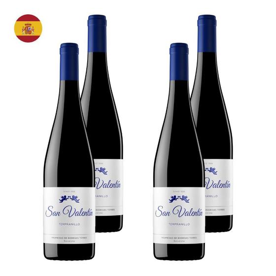 Kit 4 Vinhos Torres San Valentin Tempranillo Tinto Espanha 750ml ...