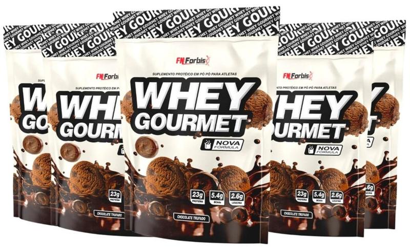 Kit 4 Whey Protein Gourmet Refil - 907g FN Forbis - ORIGINAL - Whey Protein - Magazine Luiza