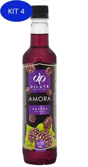 Kit 4 Xarope Dilute Premium Amora 500 Ml Soda Italiana - Xarope para ...