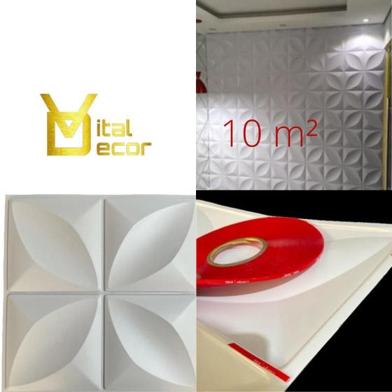 Kit 40 Placas De Pvc 3D Revestimento E 50X50Cm Adesivadas - Vital Decor ...
