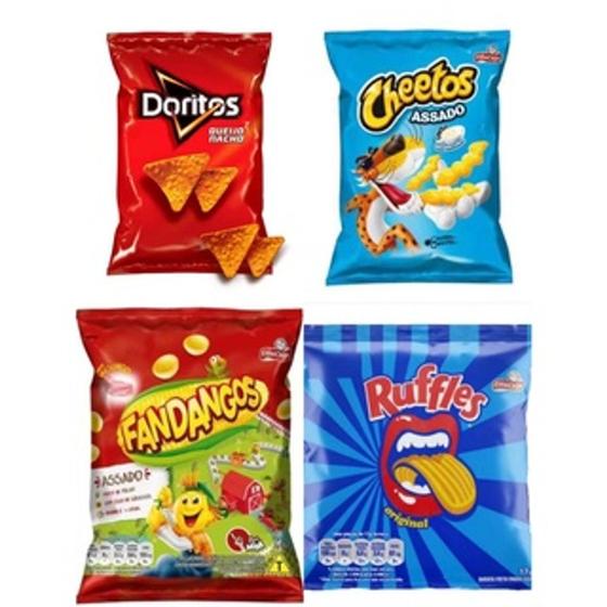 Kit 40 Salgadinhos - Doritos - Fandangos - Cheetos - Ruffles - Elma Chips - Cheetos - Magazine Luiza