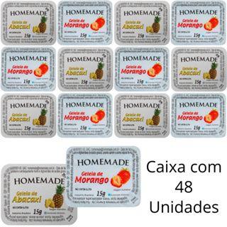 Kit 48 Un De Geleia Sabor Morango e Abacaxi Homemade Em Sachê Blisters ...