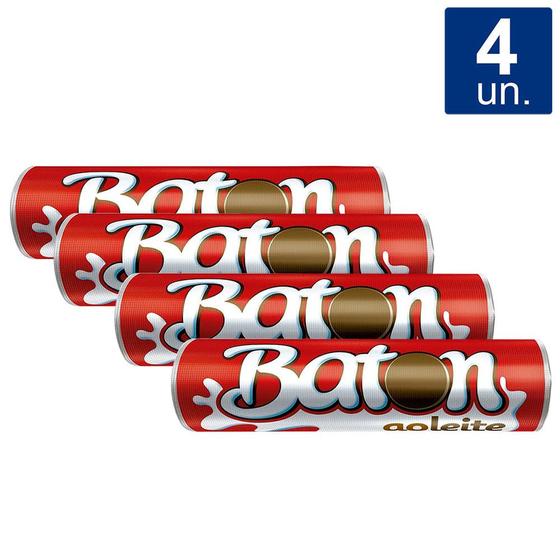 Kit 4X 16g Chocolate Garoto Baton ao Leite - Chocolate Baton - Magazine ...