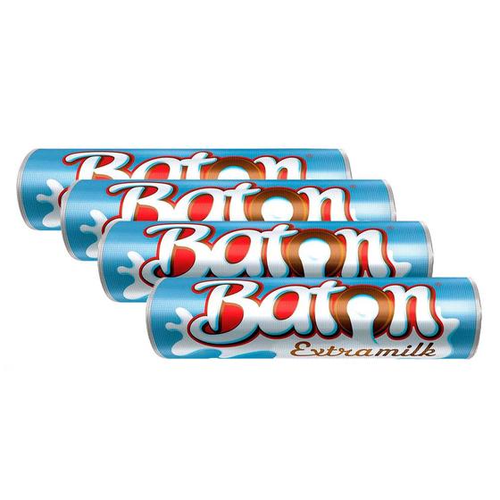 Kit 4X 16g Chocolate Garoto Baton Recheado Extramilk - Chocolate Baton ...
