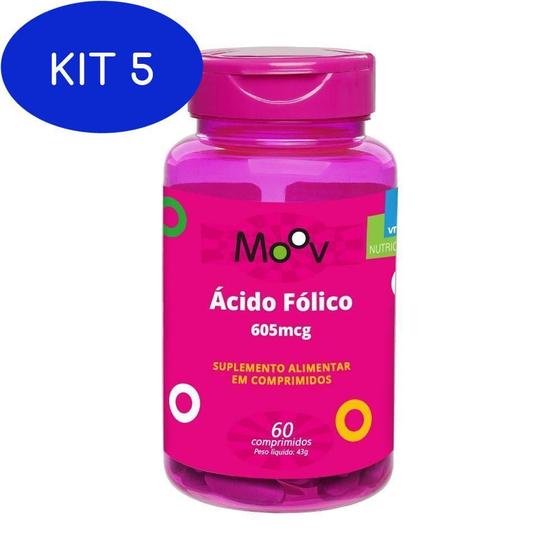 Kit 5 Ácido Fólico Evita O Aparecimento De Cabelos Brancos 60 Cp - Moov - Livros de Gastronomia ...