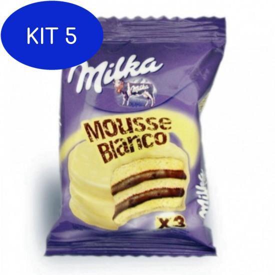 Kit 5 Alfajor Milka Mousse Branco 55G - Alfajor - Magazine Luiza