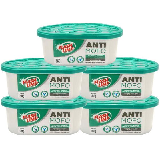 Kit 5 Anti Mofo Fungo Desumidificador Guarda Roupa Armários - FLASHLIMP ...