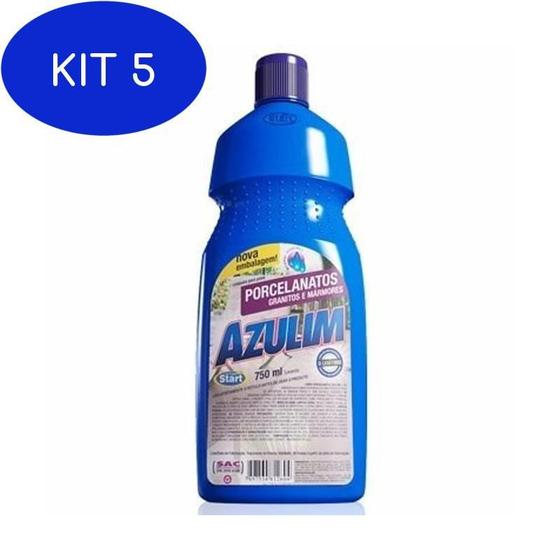Kit 5 Azulim Limpa Porcelanatos E Granitos Lavanda 750ml Start - Limpa ...