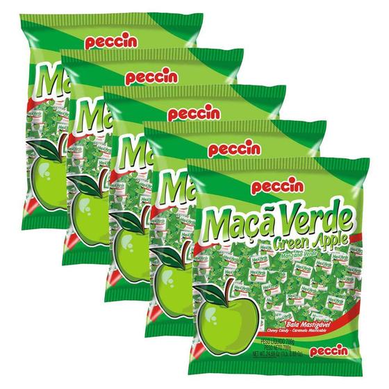 Kit 5 Balas Maçã Verde Zazá 600g - Peccin - Balas - Magazine Luiza
