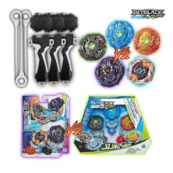 Kit 5 Beyblade Burst Hasbro 3 Lançador 3 Grip Beyblade Burst - Pião de ...