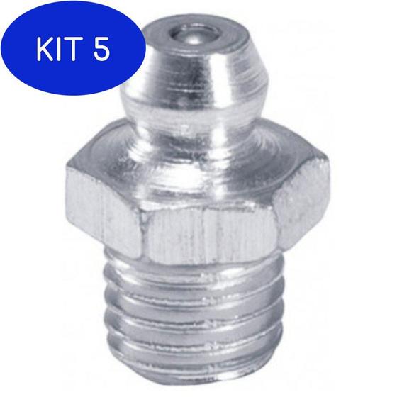 Kit 5 Bico Graxeiro Reto 1/8 -27 Npt - Aço - Pacote Com 10 - Wurth - No ...