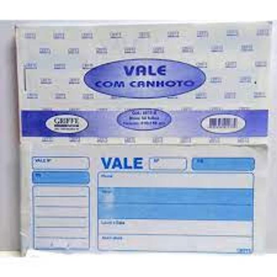 kit 5 blocos Vale Sem canhoto Griffe com 50 Folhas - Bloco de Vale ...
