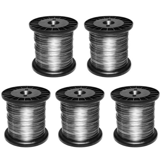 Kit 5 Bobina Aço 0,70mm Inox 290 Metros Para Cerca Eletrica - Bobina de ...