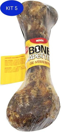 Kit 5 Bone Apettit Osso Natural Premium Femur Suino Para Cães 17Cm ...