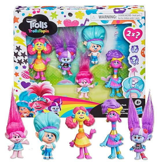 Kit 5 Bonecas Trolls Trollstopia + 2 Supresas - Hasbro - Bonecos ...