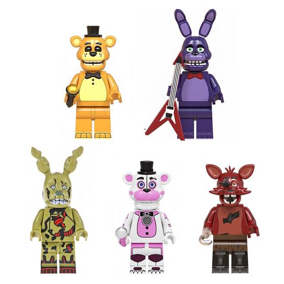 Kit 5 bonecos five nights at freddys fnaf bonnie freddy springtrap foxy ...