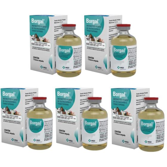 Kit 5 Borgal 10mL Ampola Bovinos Equinos Msd Saúde Animal - Ampola ...