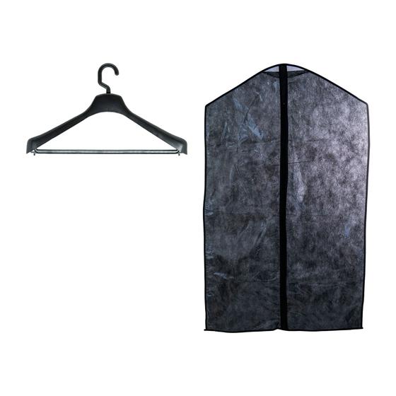 Kit 5 Cabides Terno Com Gancho Giratório + 5 Capas Para Terno Com Zíper ...