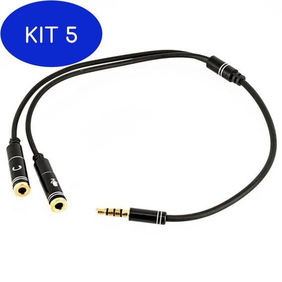 Kit 5 Cabo Adaptador Mxt P3 Macho Para 2 P2 Fêmea 20Cm - Cabos e ...
