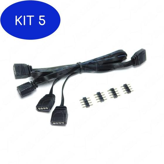 Kit 5 Cabo Molex Rgb 12V 4 Pinos X 4 Saidas Dex Cm-124 50Cm - Cabos e ...