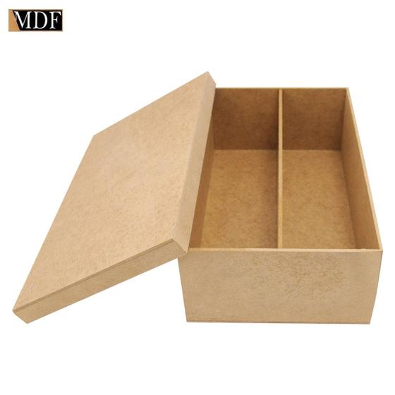 Kit 5 Caixa Retangular com 1 Divisória para Vinho e Taça 35x20x10 Mdf ...