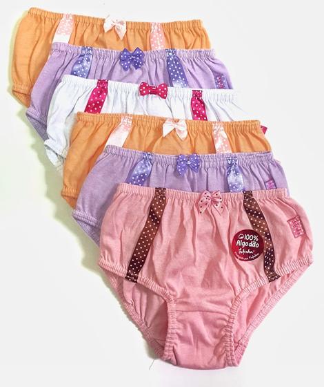 Kit 5 Calcinhas Infantis de Algodão - Fofatex - Calcinha Infantil ...