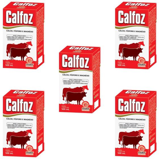 Kit 5 Calfoz 500mL Bovinos Equinos Ovinos Suínos - Calbos - Vitaminas e ...