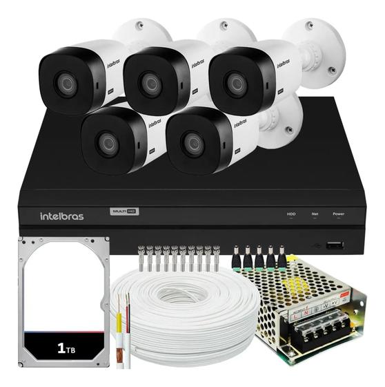 Kit 5 Camera Intelbras segurança monitoramento completo - Câmera de ...