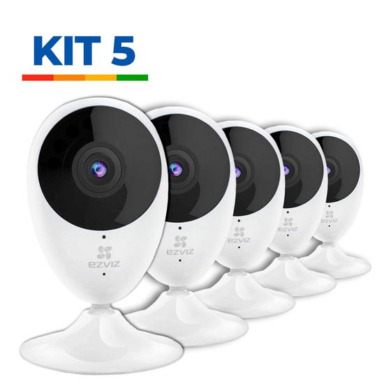 Kit 5 Câmeras de Segurança Ezviz C2C Mini Inteligente HD Wifi 1MP Visão ...
