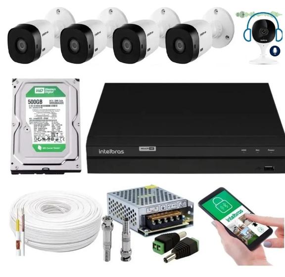 Kit 5 Câmeras Intelbras Dvr Intelbras Mhdx 4 Canais C/ Áudio - Gravador ...